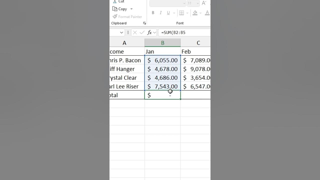 How to Quickly Sum Numbers in Excel - YouTube