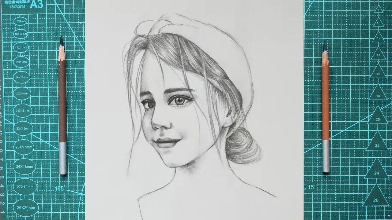 HOW TO DRAW A SMILING PRETTY GIRL || CC DRAWING - YouTube