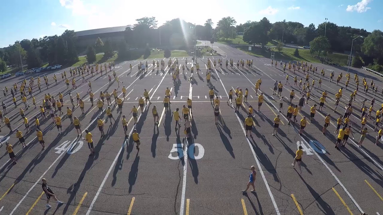 Bronco Marching Band practices formations for Queen halftime show - YouTube