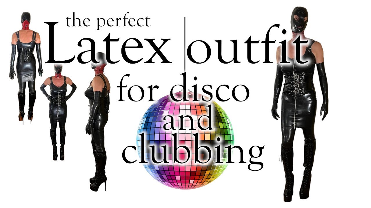 Latex styling for clubbing: opening of the front latex dress zip # ...