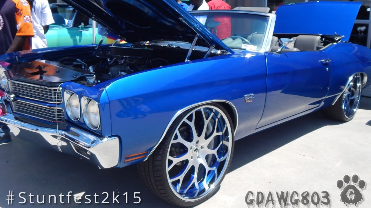 Candy Blue 70 Chevelle Convertible on 24" Forgiatos @ Stuntfest 2k15 ...