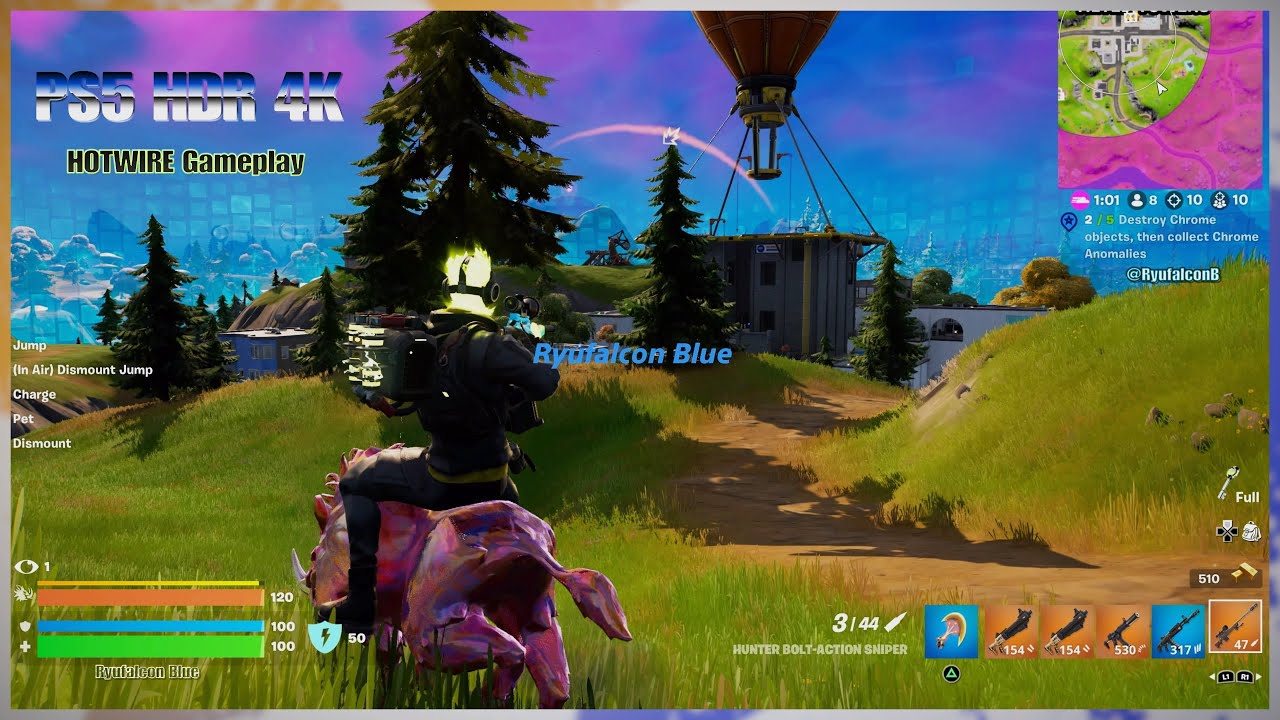 HOTWIRE Skin Gameplay Fortnite Battle Royale HDR 4K PS5|Ryufalcon Blue ...