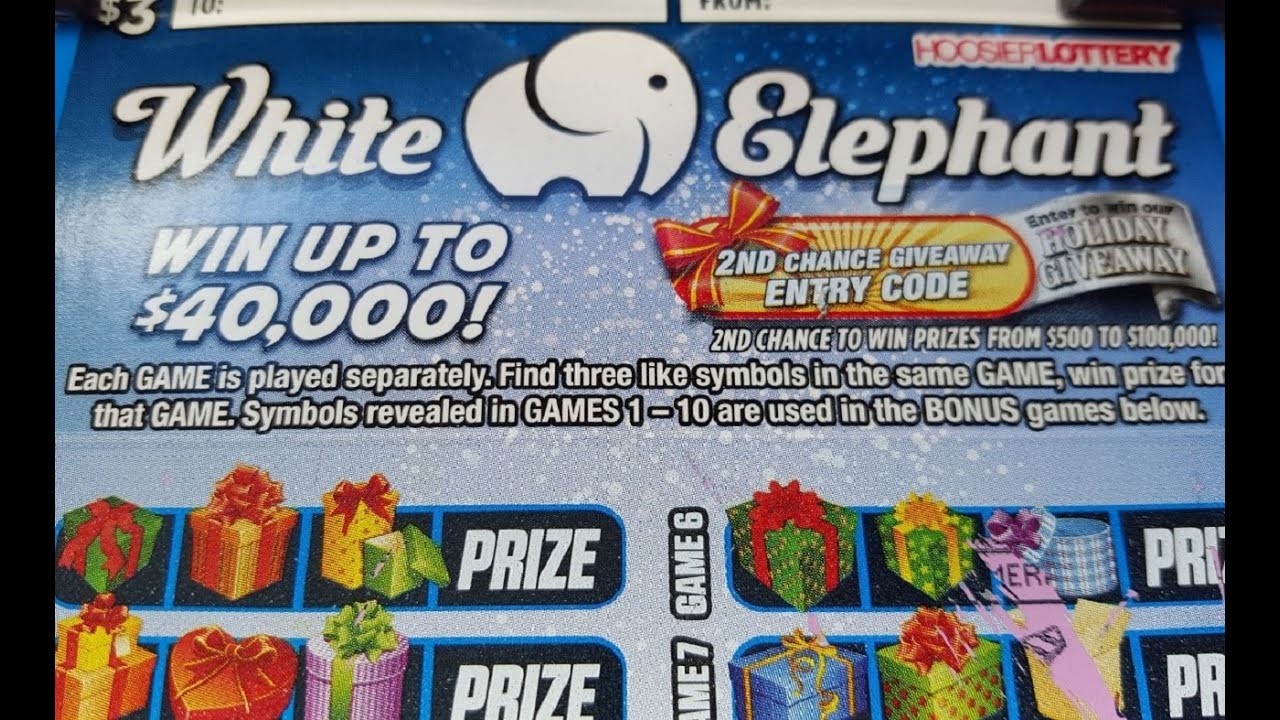 NEW WHITE ELEPHANT Second Chance Indiana Hoosier Lottery Scratch Off ...