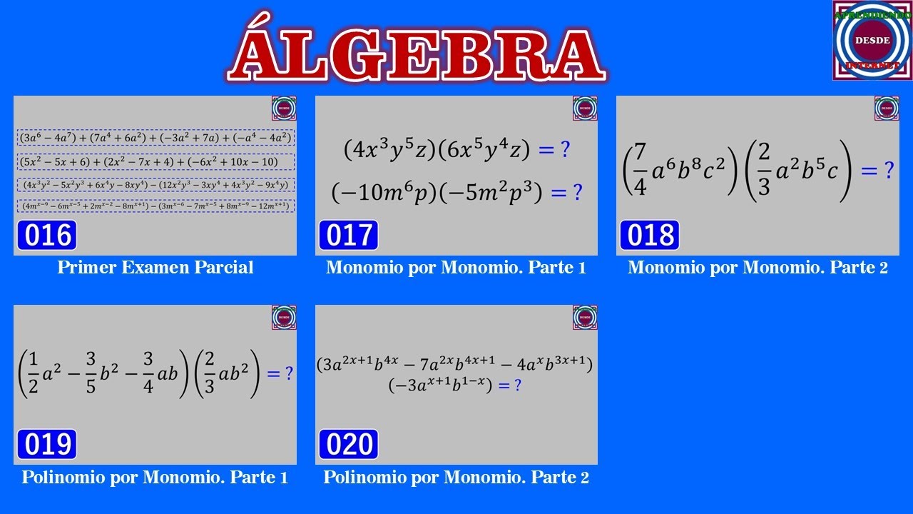 Curso de Álgebra. Videos 16 al 20 - YouTube