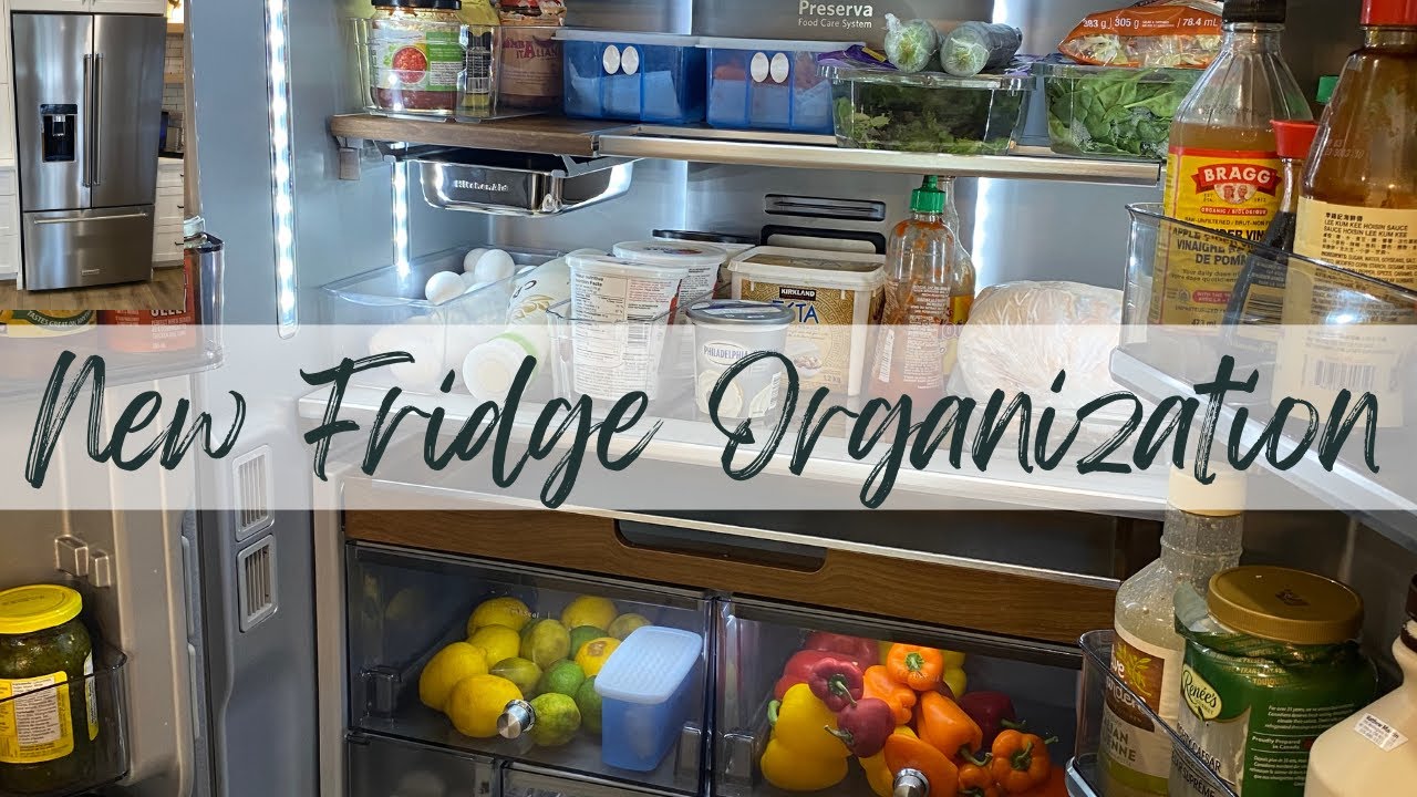 New Refrigerator Organization | KitchenAid French Door Fridge - YouTube