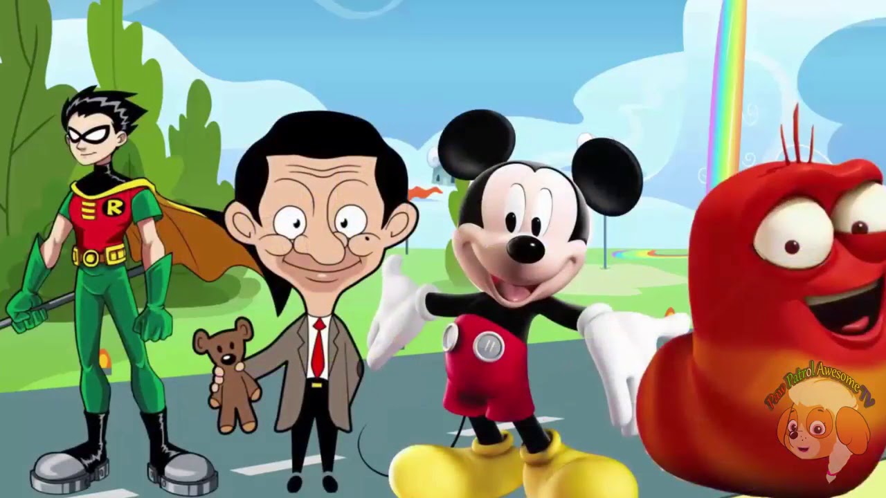 ᴴᴰWRONG HAIRS Mickey Mouse MIX Mr Bean Teen Titans GO Learn Color ...