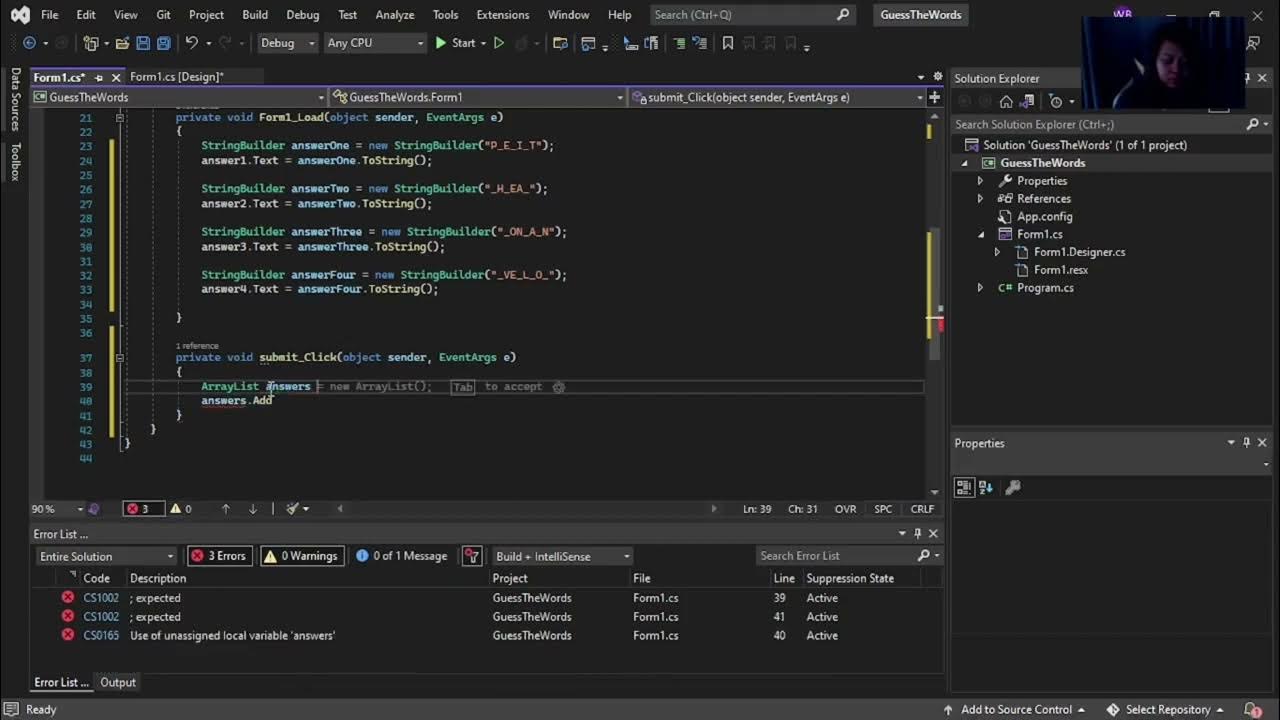 Simple Word Guessing Game Program using StringBuilder and ArrayList - YouTube