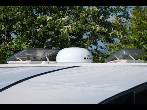 Satfi satellite TV dome installation onto a caravan video