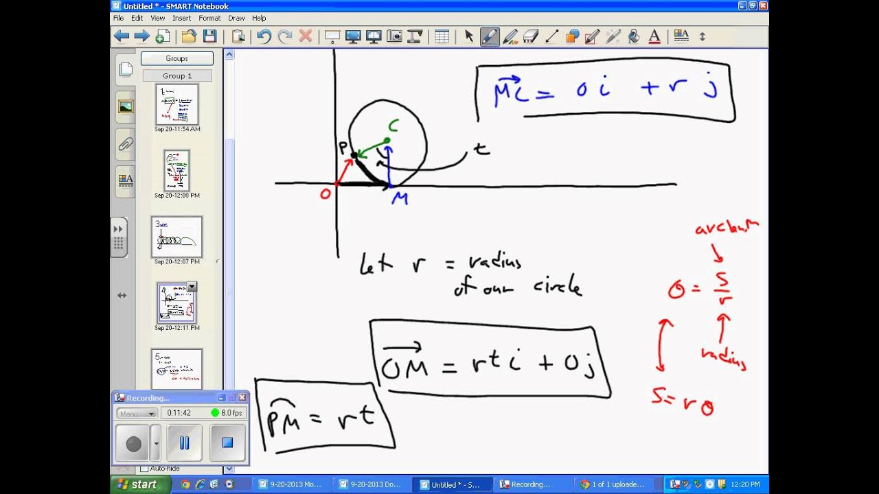 9 20 2013 Equation of a Cycloid - YouTube