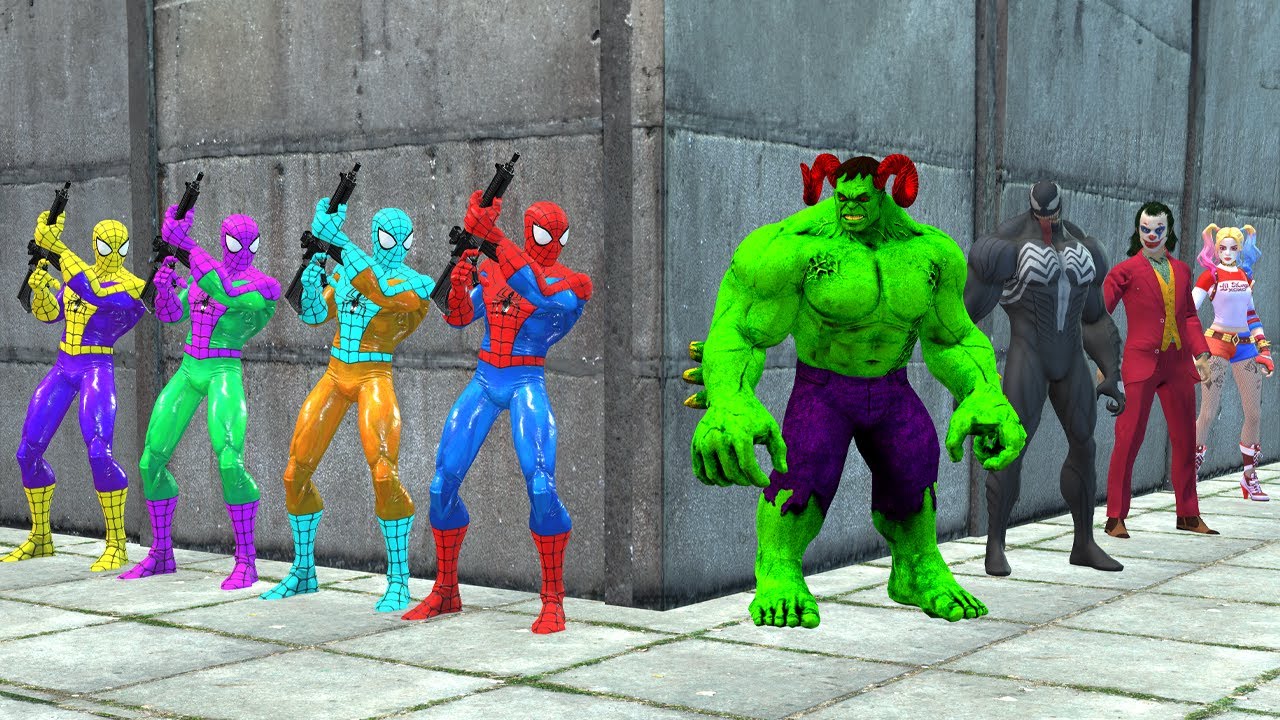 Top Team spider man vs bad guy monster Hulk Spider Man rescue Spiderman ...