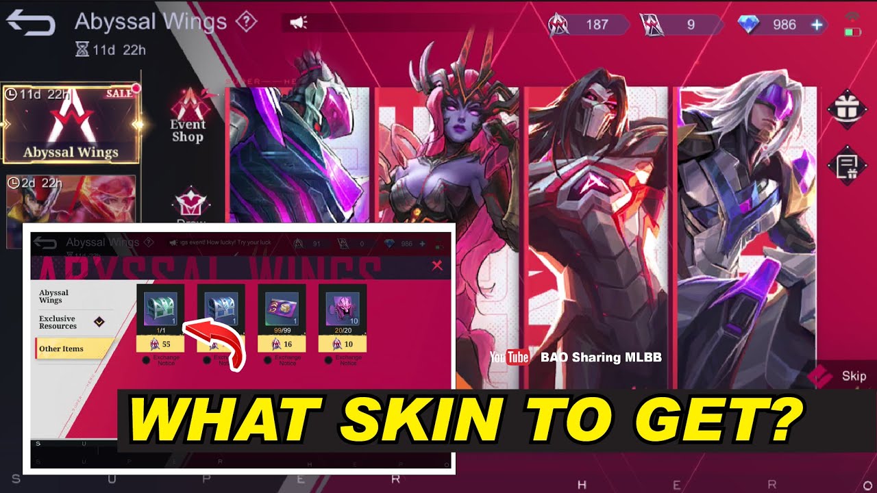 Abyssal Wings Event Phase 2 Draw | What Skin can get from Random Basic ...