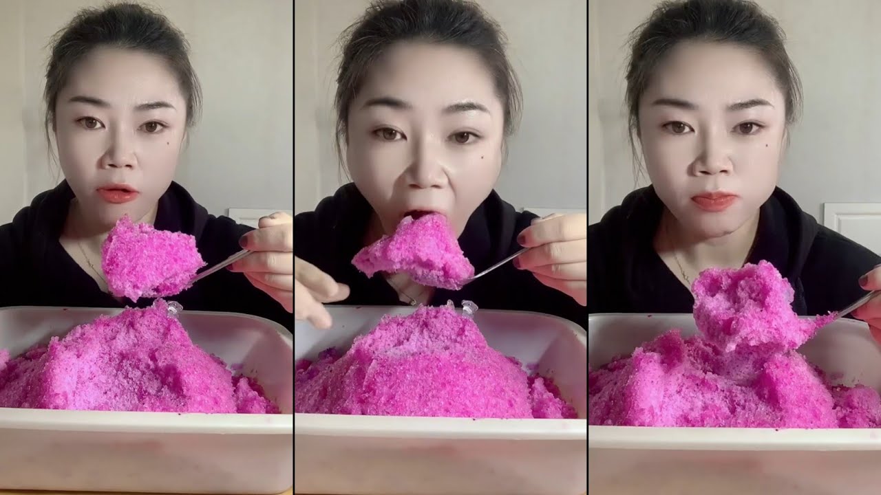 her powdery ice eating asmr - YouTube