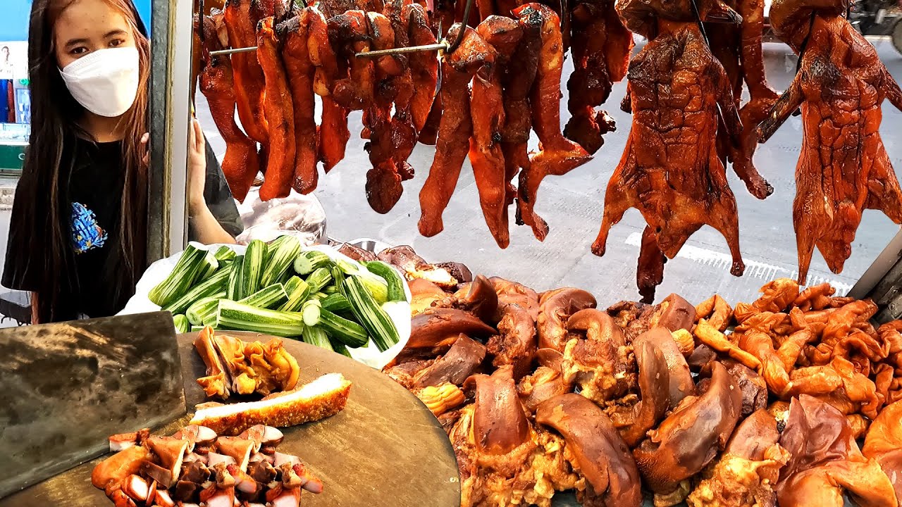 Very fast speed of cutting & slicing meat - Cambodia's Greatest Street ...