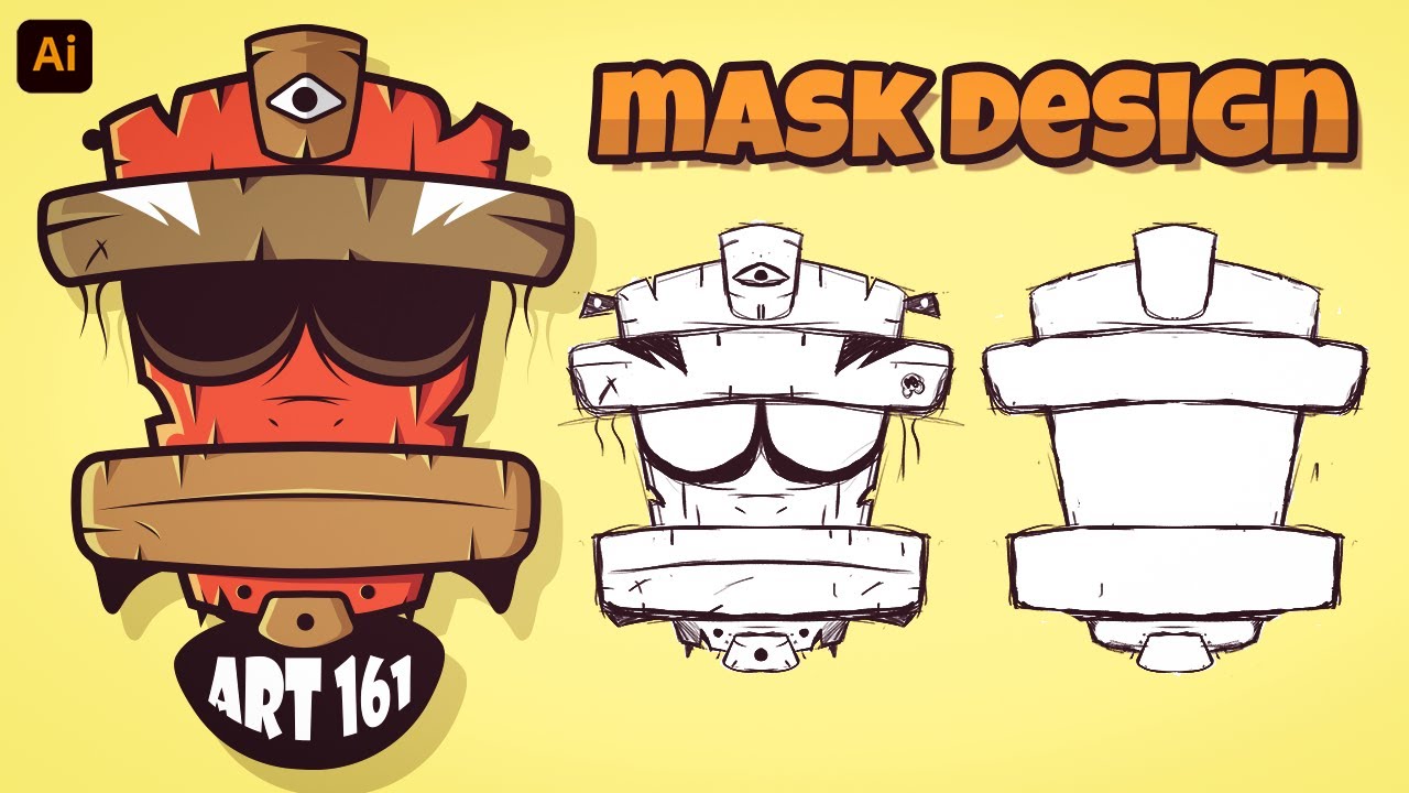 Adobe Illustrator Tutorial - How to Create Tiki Character Vector - YouTube