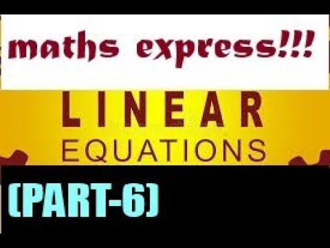 MATHS EXPRESS CLASS-10TH [linear equations] {chapter-3} (part-6) - YouTube