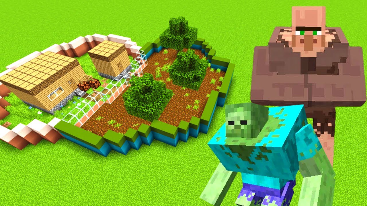 MCPE: How To Make a Mutant Villager & Mutant Zombie Farm - YouTube