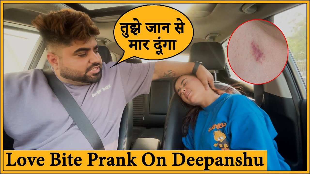 Love Bite Prank On My Husband 💋By Simran | Chik Chik Boom - YouTube