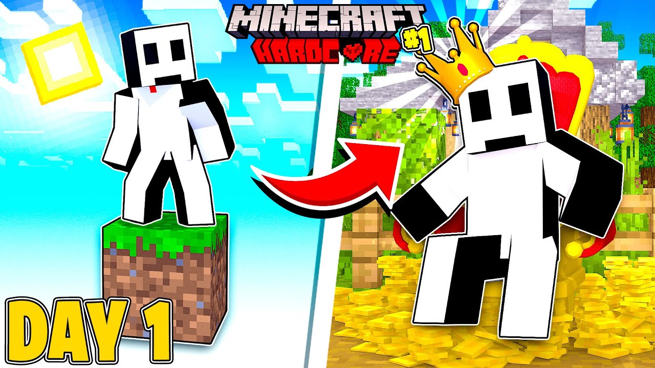 I Survive 100 days In ONE BLOCK Minecraft Hardcore! - YouTube