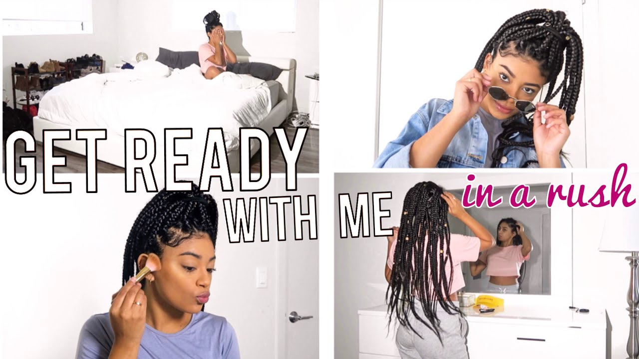 In a Rush MORNING ROUTINE | Get Ready With Me + Box Braids ...