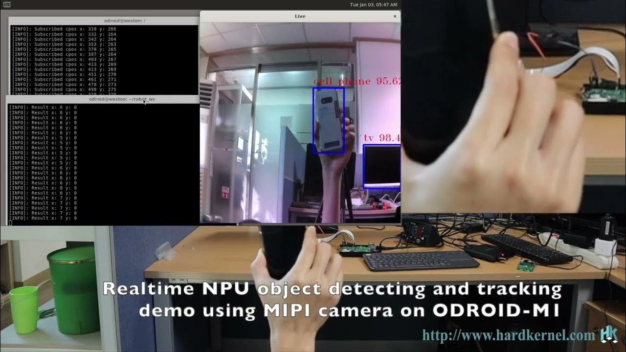 Realtime NPU object detecting and tracking demo using MIPI camera on ODROID-M1 - YouTube