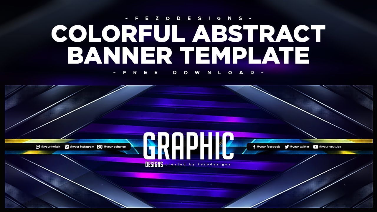Colorful Abstract Banner Template | For Twitter | FezoDesigns - YouTube