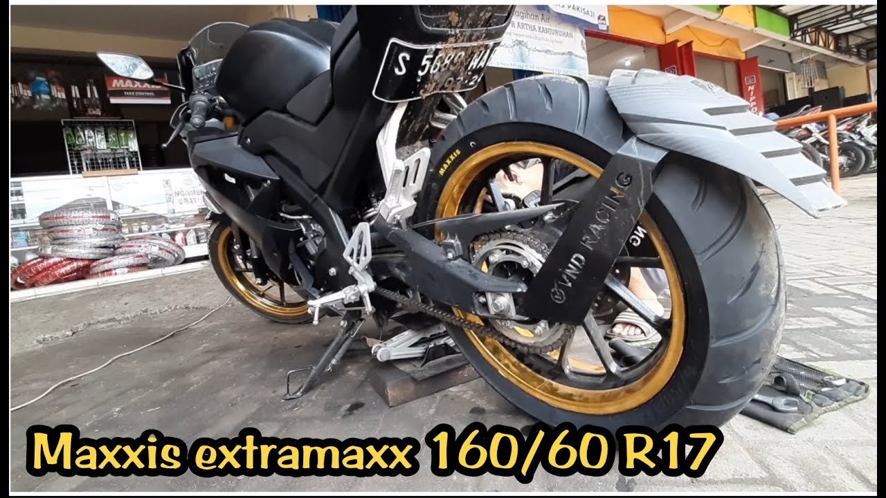 Yamaha R15 pasang ban Maxxis extramaxx 160/60 R17 | up size - YouTube