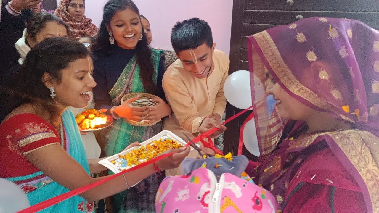 Baby ceremony welcome first Day Home| baby boy ||Harekrishna | kirtan ...