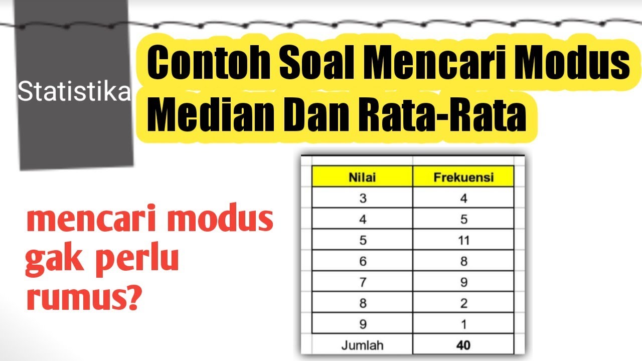 Cara Mencari Modus Median Dan Rata Rata Data Tunggal Pada Tabel - YouTube