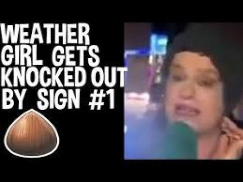 Weather Girl gets knocked out by Stop Sign!!!!!!🤔🤔😢 - YouTube