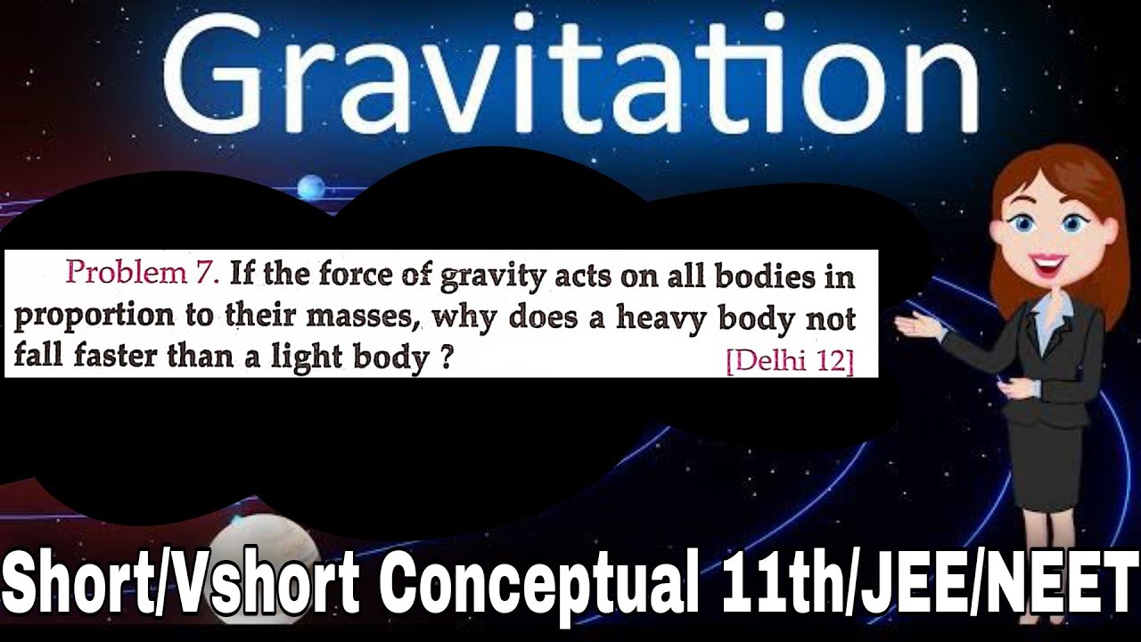 Problem-7 Short/V.short Gravitation : If the force of gravity acts on all bodies in proportion ...