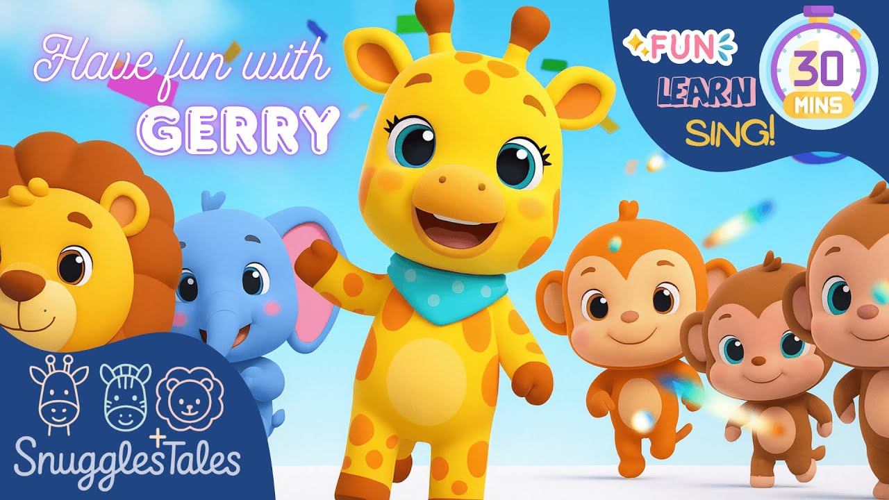 30 Minutes with Gerry the Giraffe – ABCs, 123s, Colors & Dance Fun ...