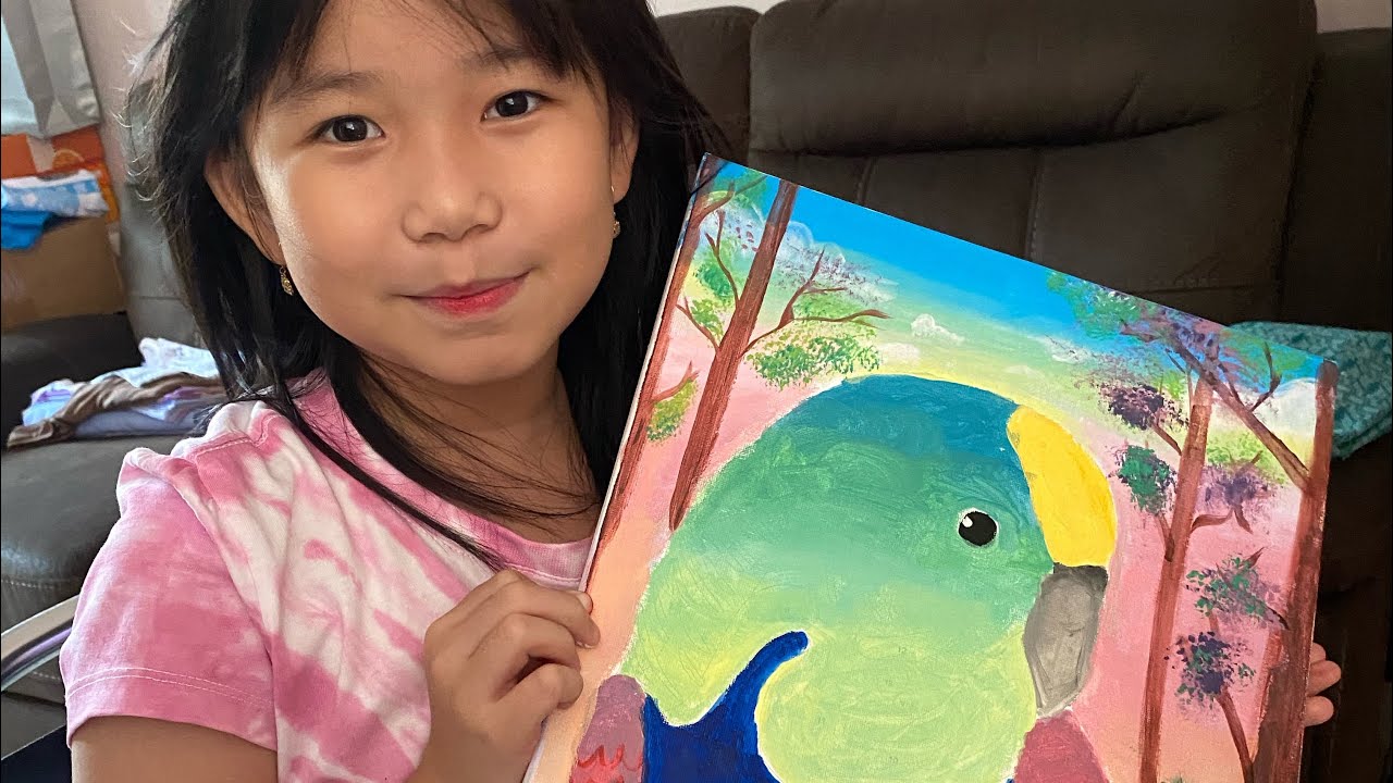 Painting love birt in canvas bersama marceline - YouTube