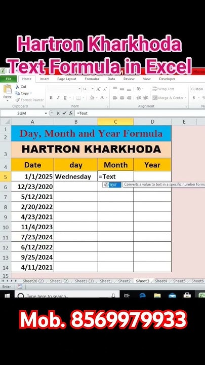 Find The Day Month Year Formula In Excel 🔥 Excel Excelformula Exceltips Spreadsheets