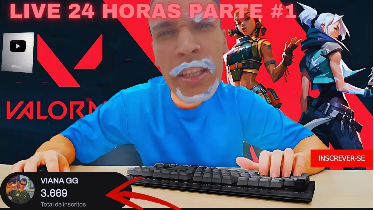 LIVE 24 HORAS PARTE #1 JOGANDO VALORANT E FAZENDO REACT LIVE ON VEMMMM #5K - YouTube