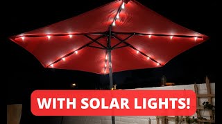 Rectangle Patio Umbrella with Solar Lights