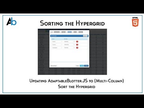 Sorting the Hypergrid using the Adaptable Blotter - YouTube