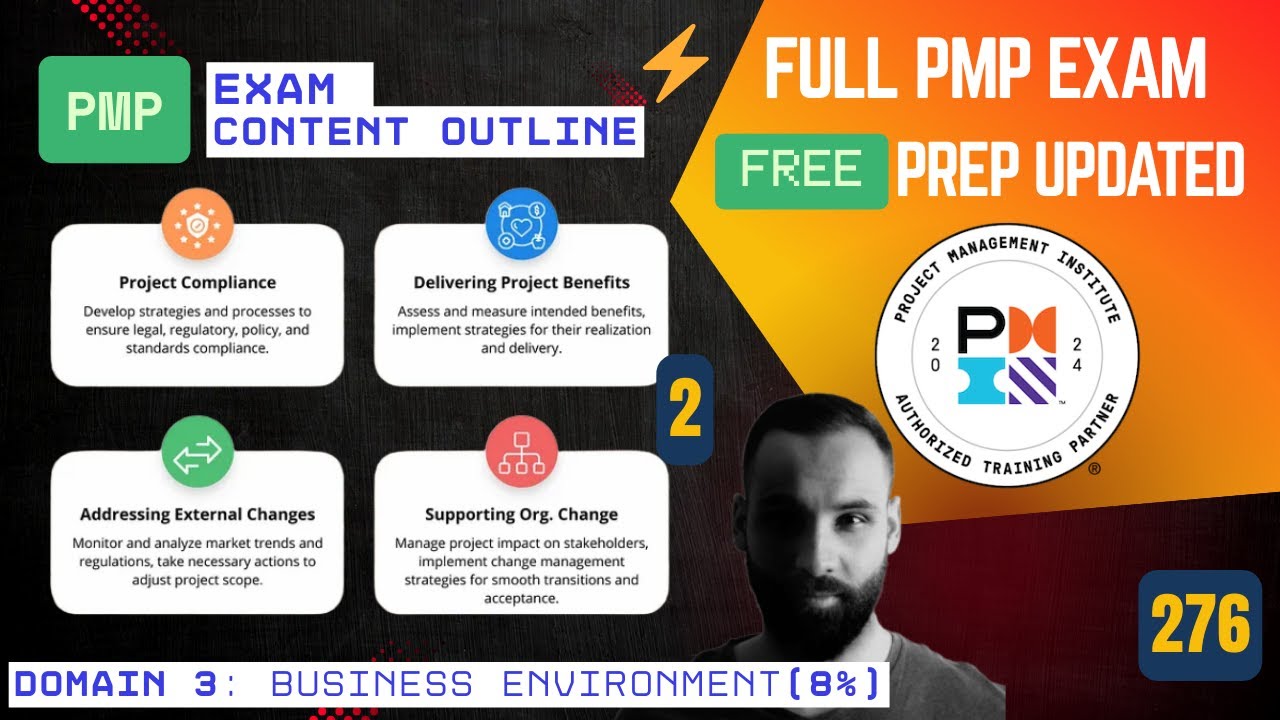 ⚡276- PMP Exam Content Outline | Domain 3 Business Environment Success ...