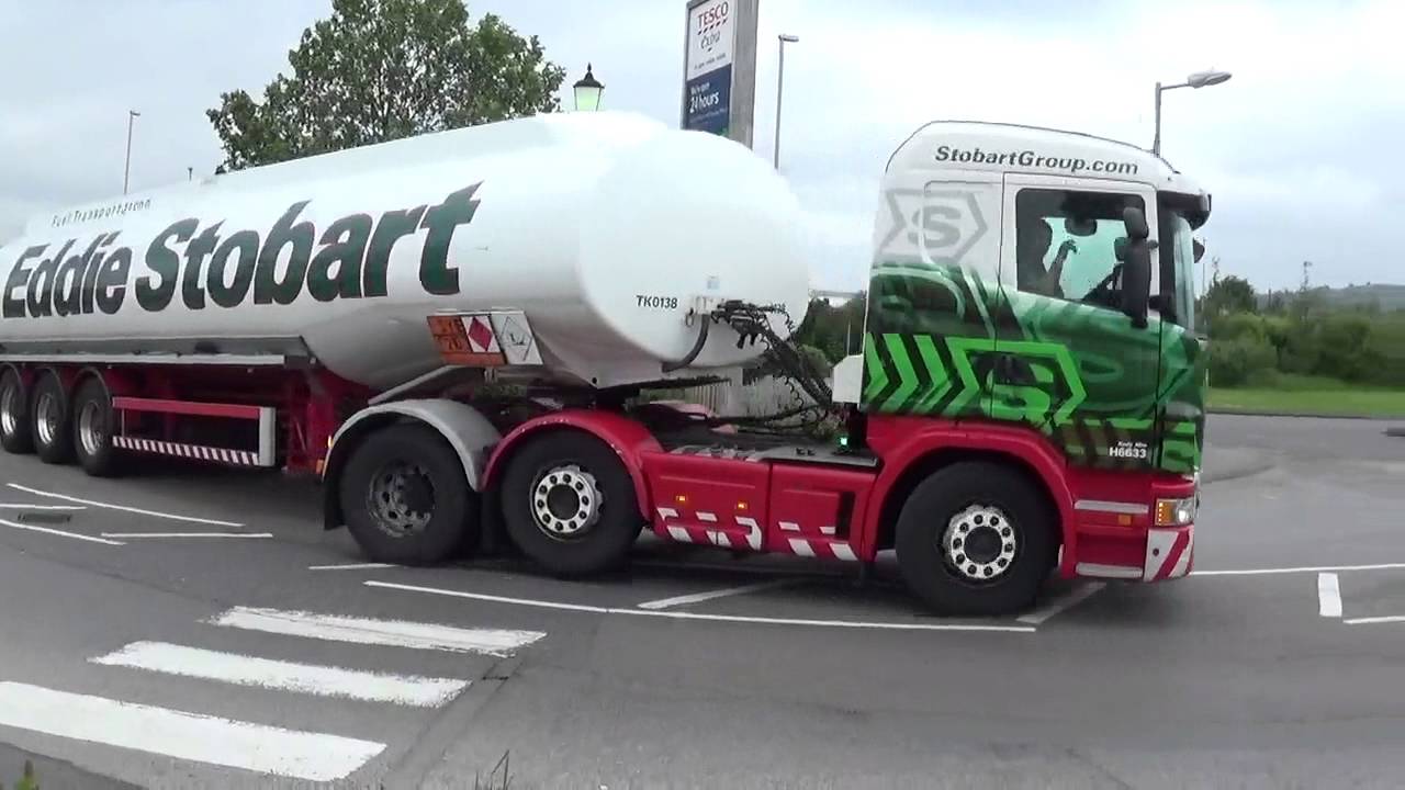 STOBART TANKER KADY MAE DEPARTS TESCO QUEDGELEY PFS 020616 - YouTube
