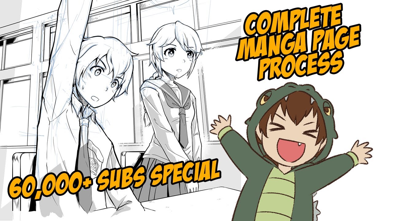 Drawing Manga Process from Start to Finish | 60,000 Subscriber Special - YouTube