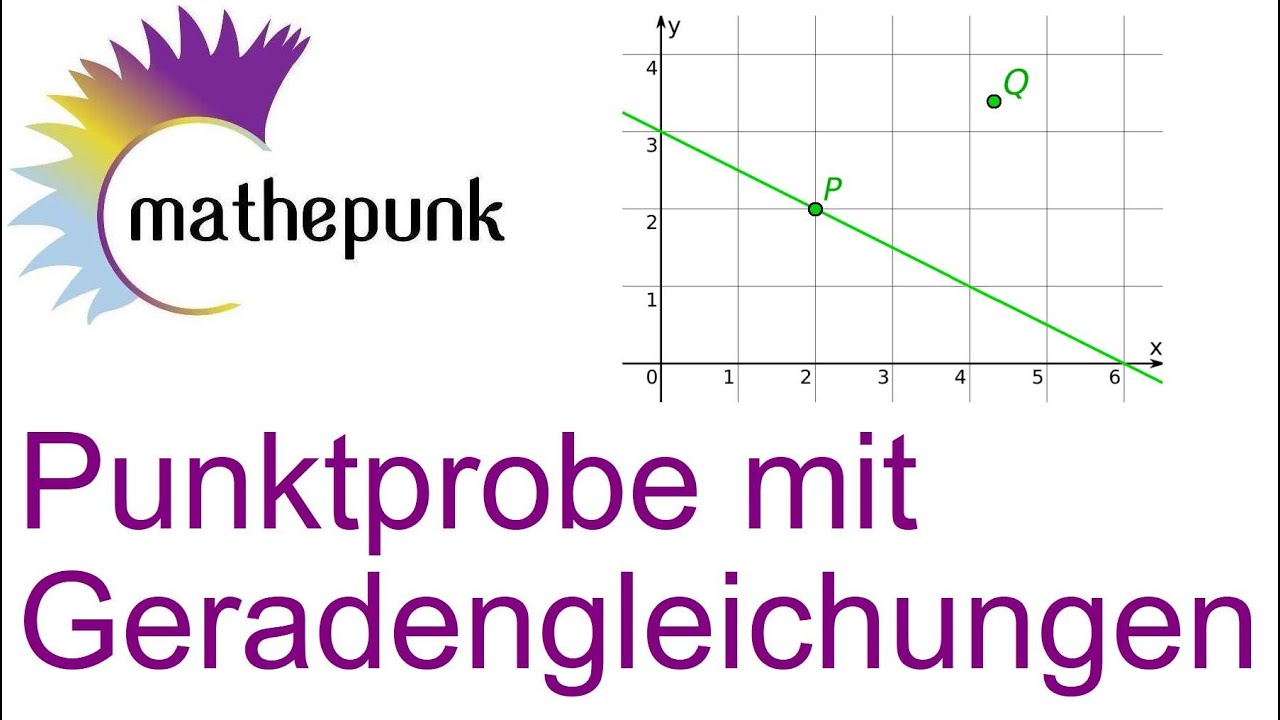 Punktprobe mit Geradengleichungen - YouTube