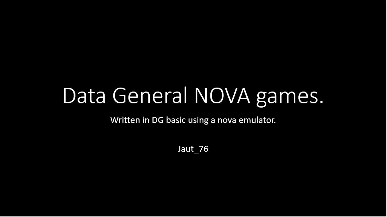 Data General NOVA games. - YouTube