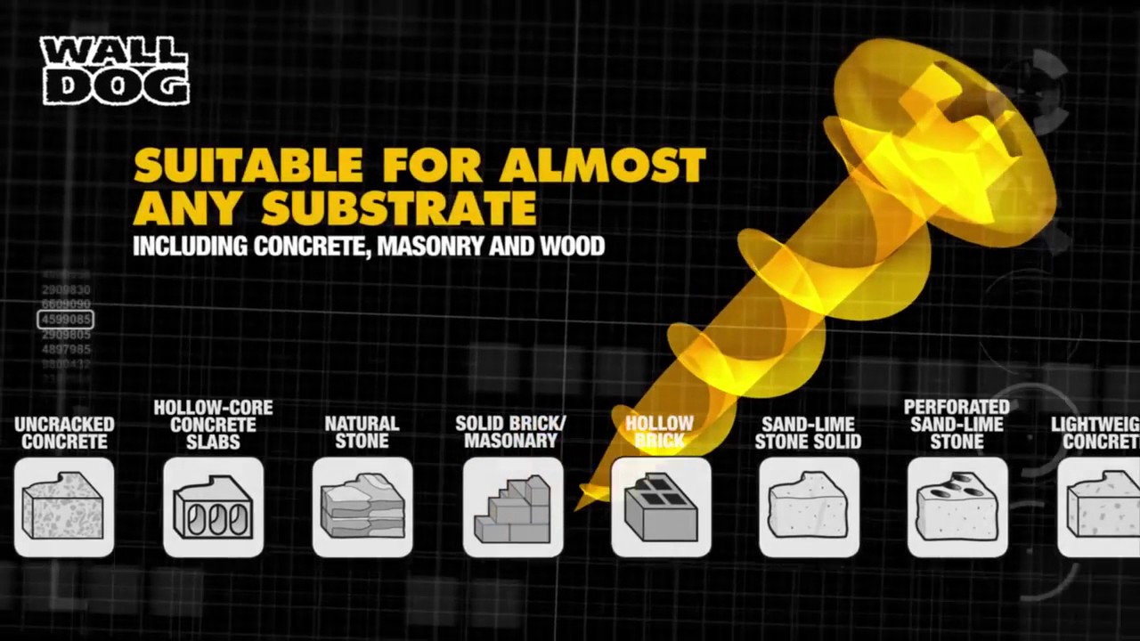 DEWALT Walldog Countersunk Screw Anchors - FFX - YouTube
