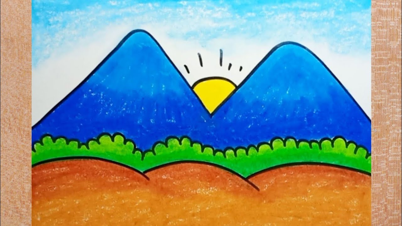 How to draw mountain easy scenery for beginners |Drawing easy scenery ...