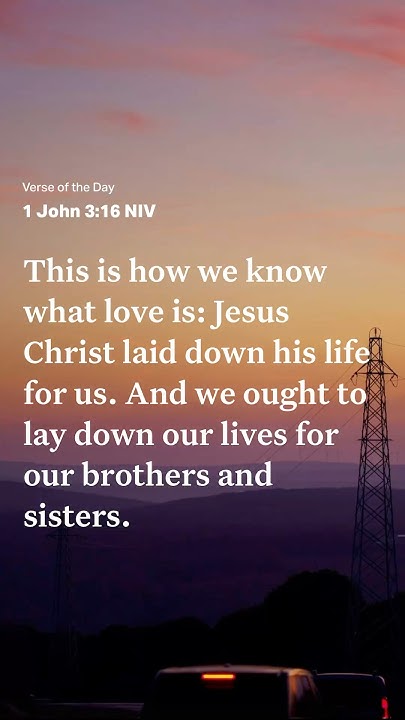 Verse of the Day | 1 John 3:16 NIV | Jesus Christ laid down his life for us ️ ️ ️ - YouTube