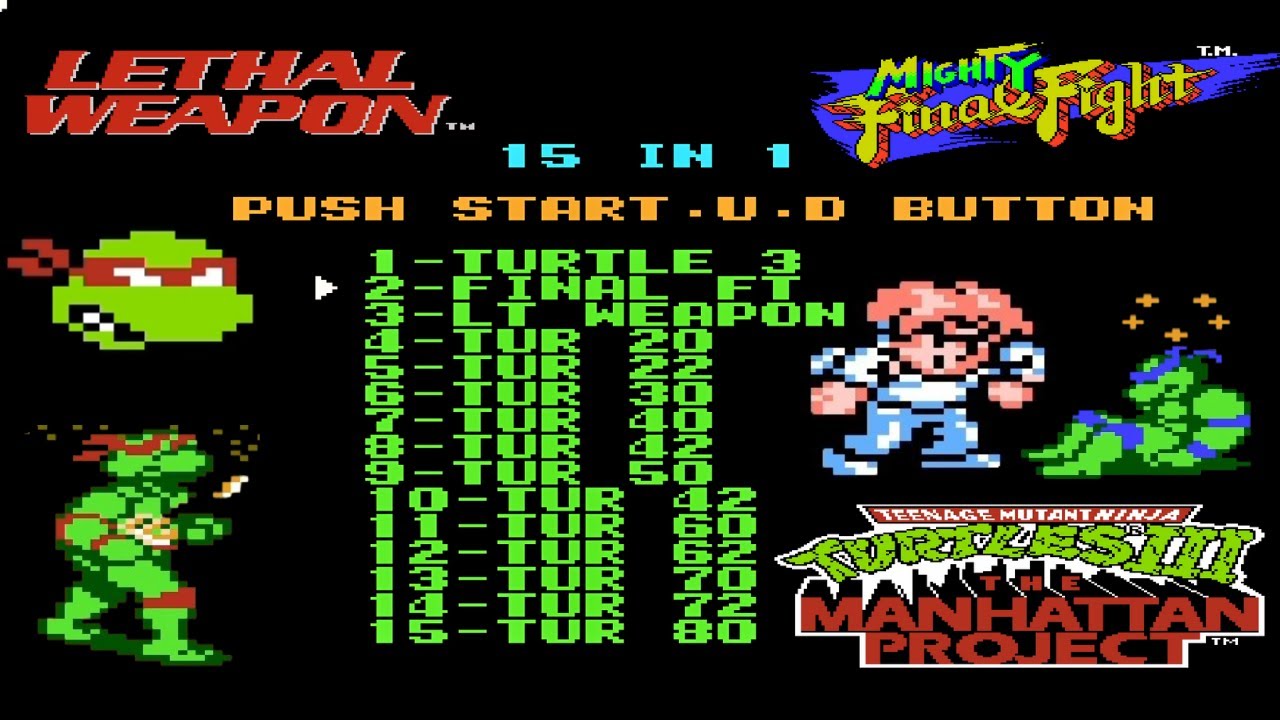 NES 15 in 1 Gameplay : Turtle Fighters All Levels - YouTube