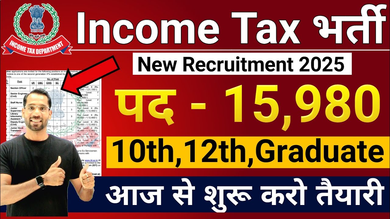 Income Tax Recruitment 2025 | CBDT New Vacancy 2025 | Income Tax Bharti ...