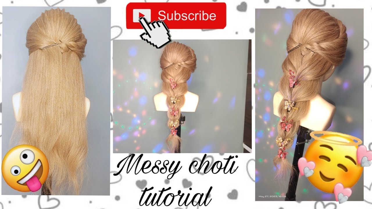 Messy choti tutorial 💗 | trendy hairstyle | Yashvi Makeovers - YouTube