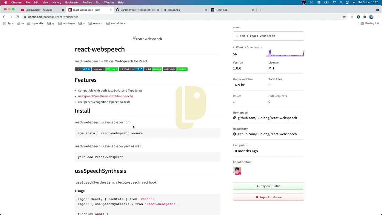 Tutorial React Speech Recognition 06 - Text to Speech - YouTube