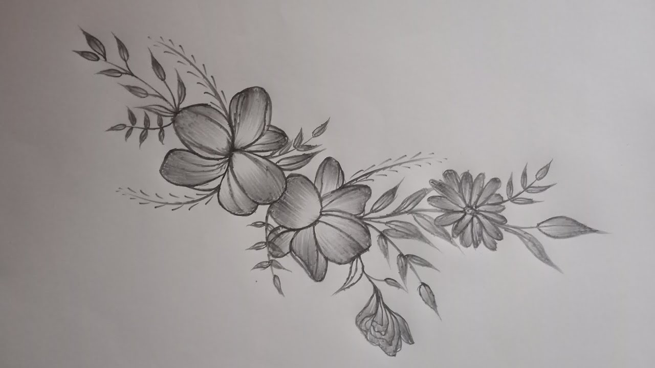 How to draw a beautiful flower step by step pencil sketch video # ...