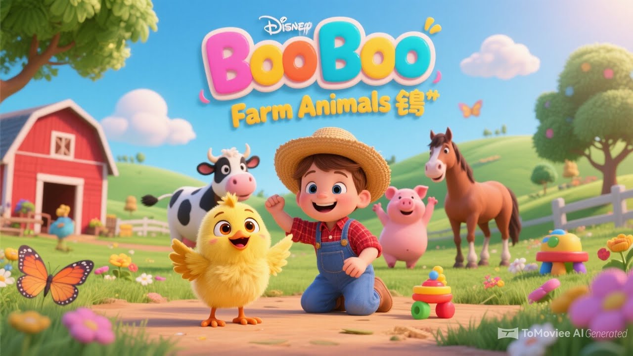 Boo Boo Farm Animals 🐮🐷🐴🐔 | Fun Toddler Nursery Rhyme for Kids 🩹💖 - YouTube